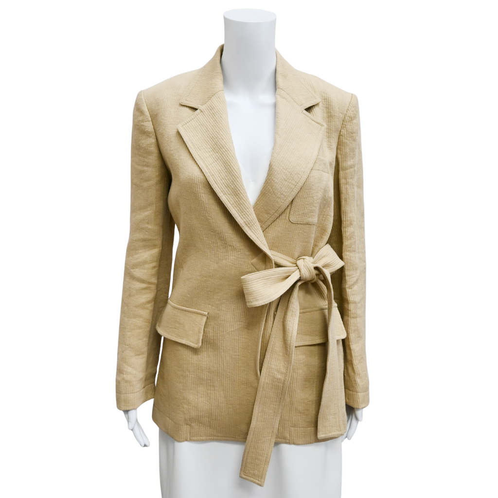 Corduroy-Effect Linen Wrap Blazer – Clotheshorse Anonymous