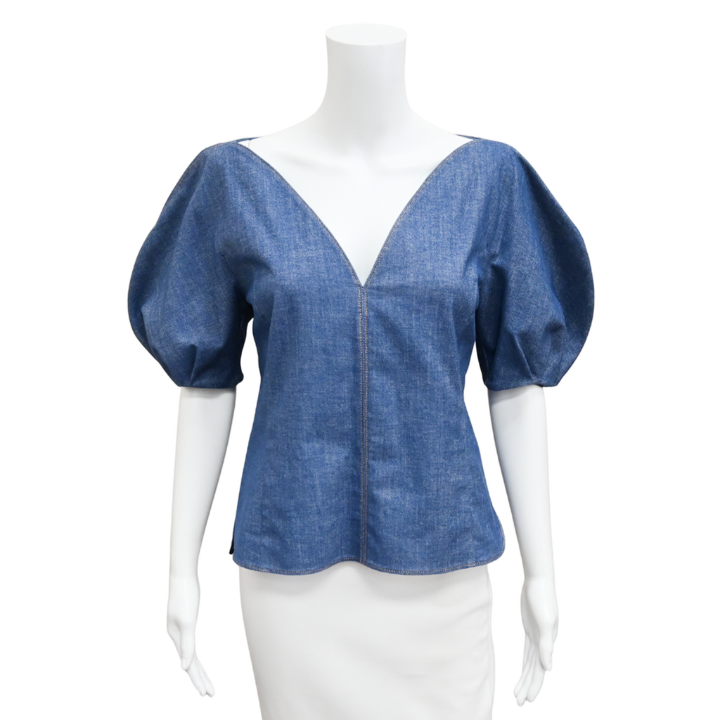 Blue Denim Puff Sleeve Blouse – Clotheshorse Anonymous
